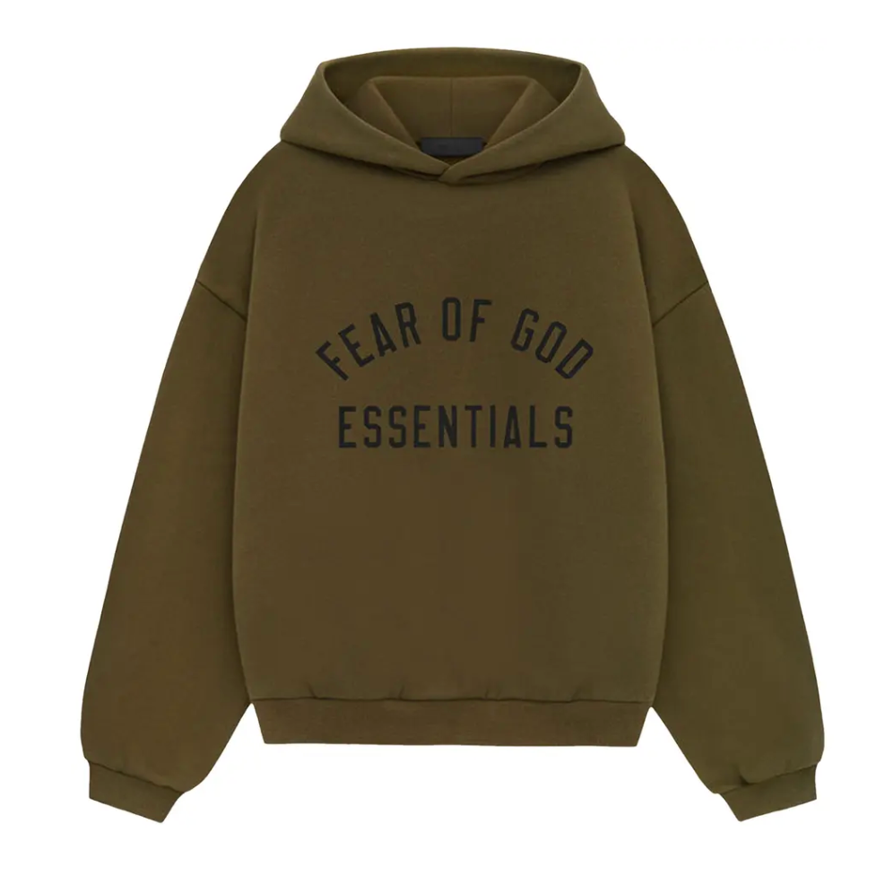 Fear of God Essentials Fleece Hoodie Olive | Fear Of God | KershKicks